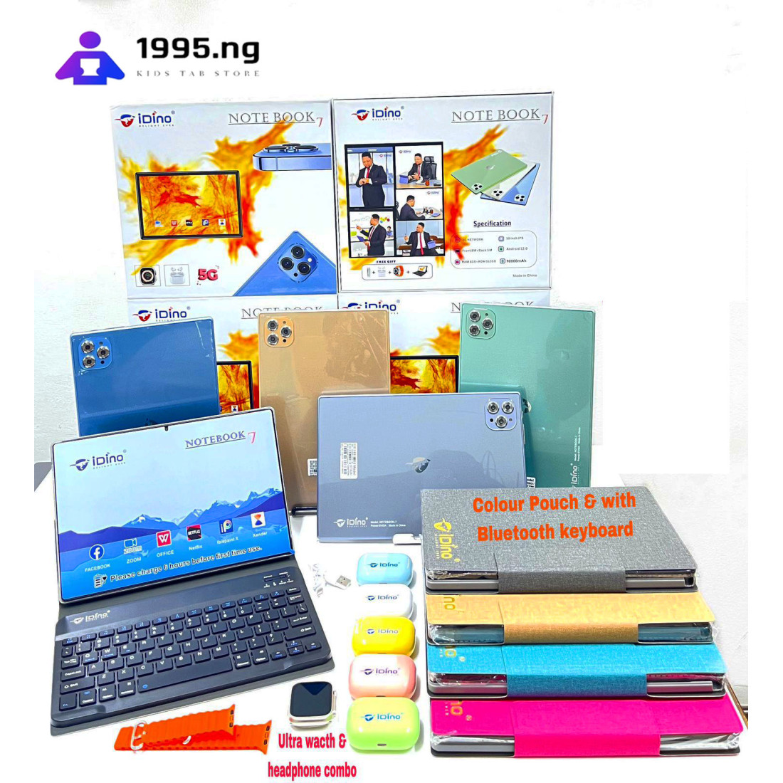 IDino Note Book 7 Android Tablet PC | Idino Tablet PC with Smart Watch ...